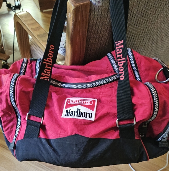 Marlboro | Bags | Marlboro Red And Black Duffel Bag | Poshmark